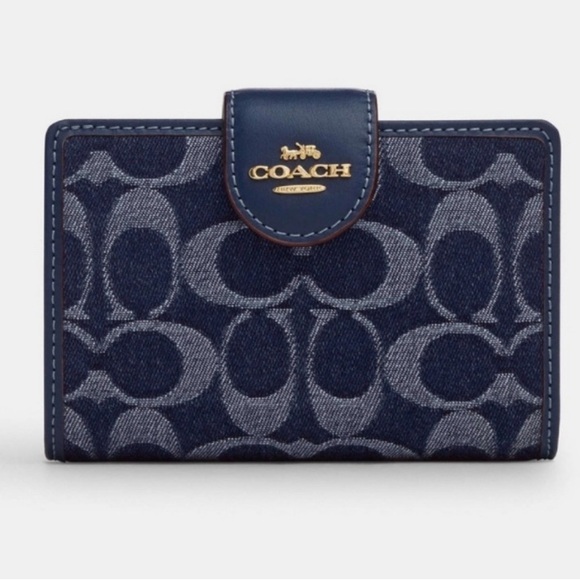 Coach | Bags | Coach Blue Denim Monogram Wallet | Poshmark